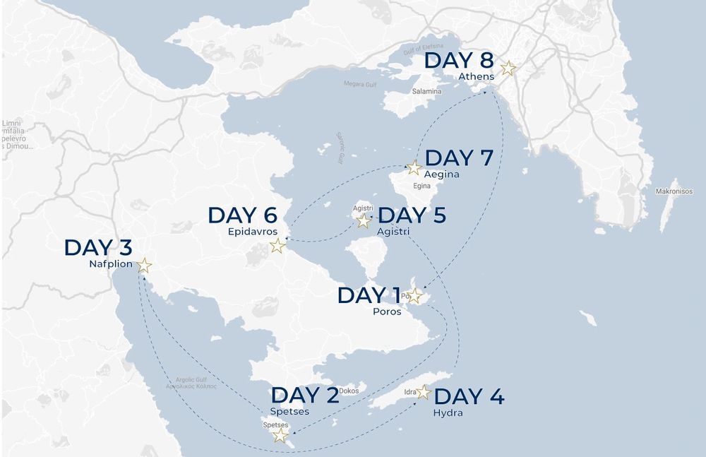 Saronic & Argostoli Gulfs yacht charter itinerary - IYR